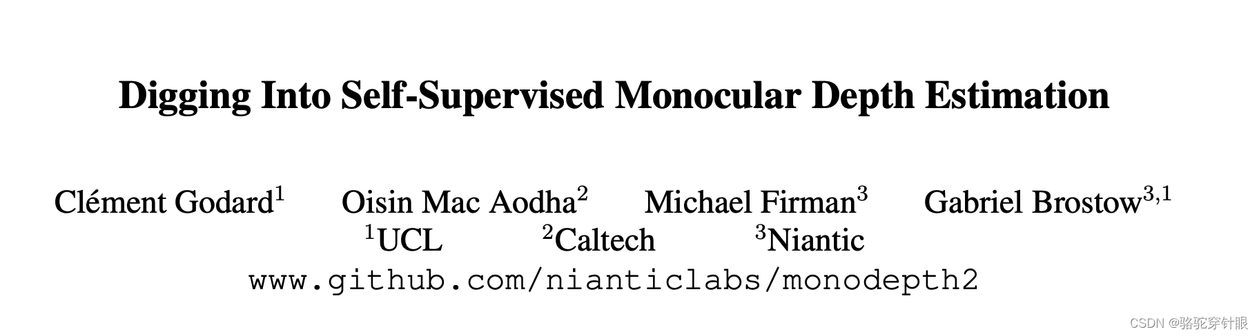 【论文阅读】Digging Into Self-Supervised Monocular Depth Estimation-CSDN博客