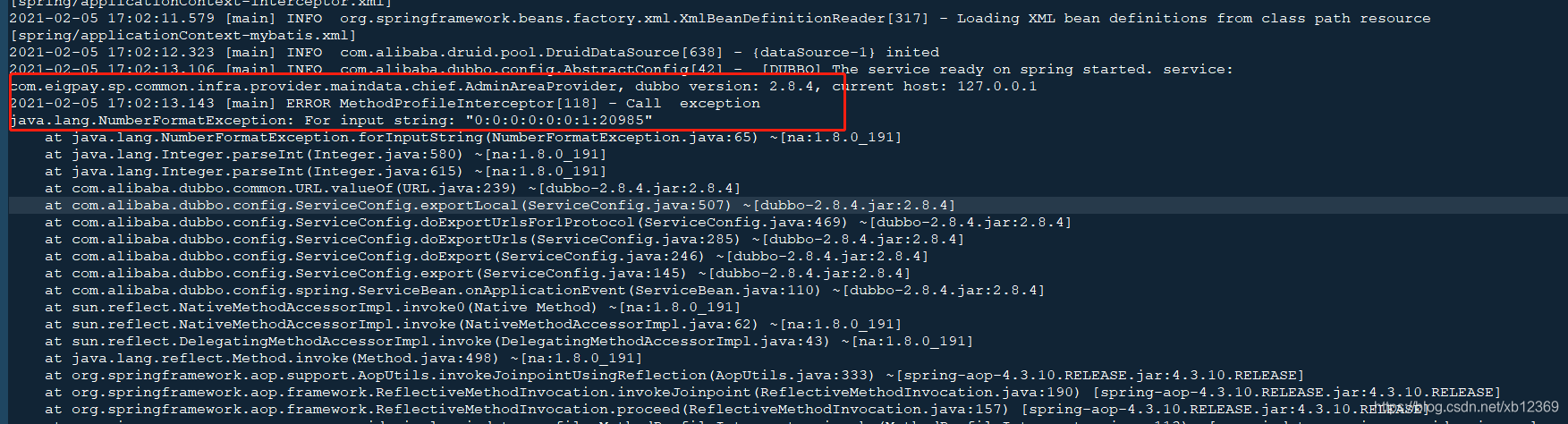 启动项目报java.lang.NumberFormatException: For input string: “0:0:0:0:0:0:1 ...