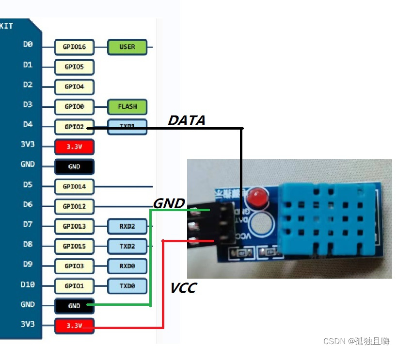 Esp8266入门 读取dht11温湿度传感器 Esp8266 Dht11 Csdn博客