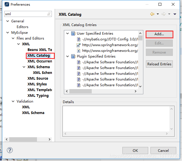 Myeclipse下写myBatis xml配置文件如何有自动提示功能_myeclipse mybatis xml 提示sql-CSDN博客