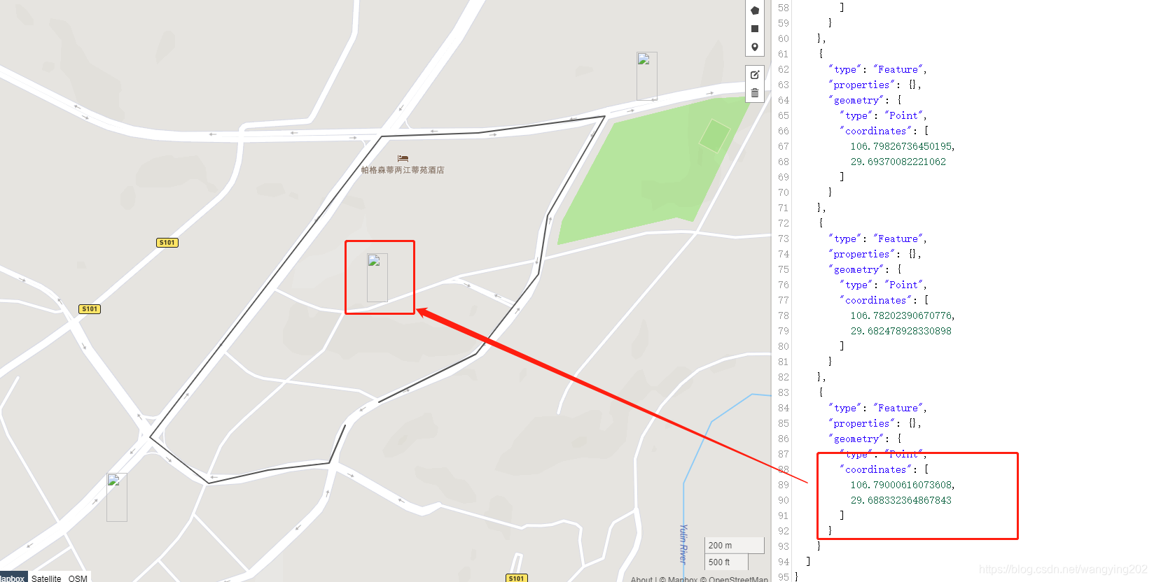 路线坐标绘制(满足GeoJson规范定义的type为MultiLineString的Geometry对象的coordinates部分 ...
