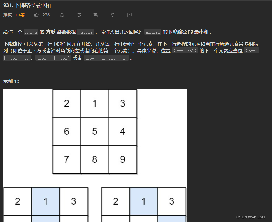 解构leetcode：最小下降路径和的动态规划解法 Csdn博客