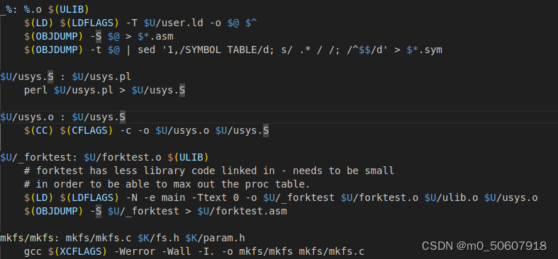 xv6第一章：神奇的makefile梳理_xv6 makefile-CSDN博客