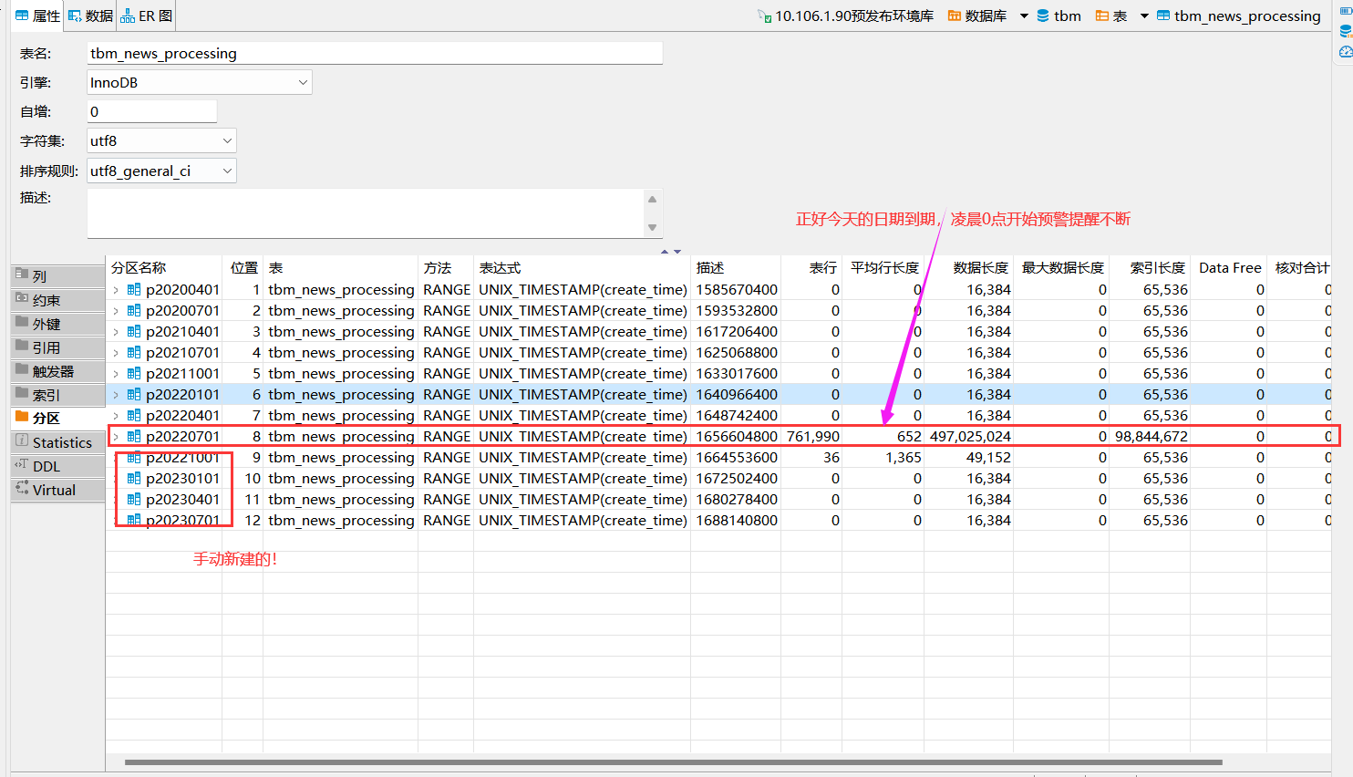 Cause: java.sql.SQLException: Table has no partition for value ...