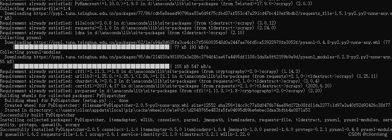 python爬虫Scrapy的安装_scrapy timeouterror: the read operation timed out-CSDN博客