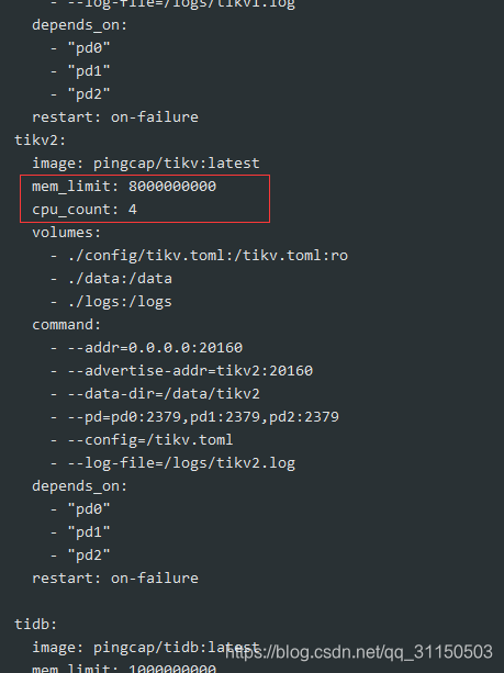 docker compose构建TiDB集群后，Tikv-server内存占用比较高，怎么优化_tikv-server空集群内存大-CSDN博客