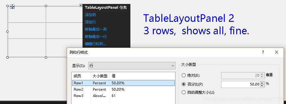 winform TableLayoutPanel 显示异常，有多行，只显示了一行_winfrom使用tablelayoutpanel添加数据上方空白-CSDN博客