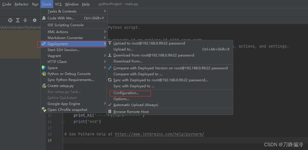本地Pycharm配置远程服务器开发_pycharm remote host-CSDN博客