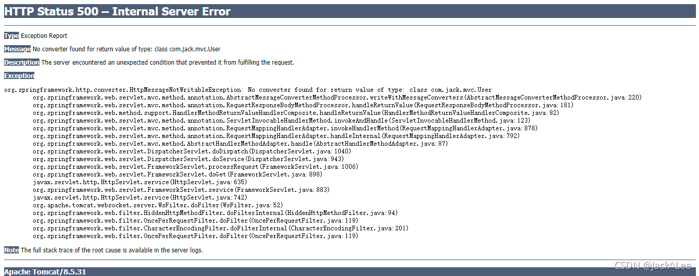org.springframework.http.converter.HttpMessageNotWritableException-CSDN博客