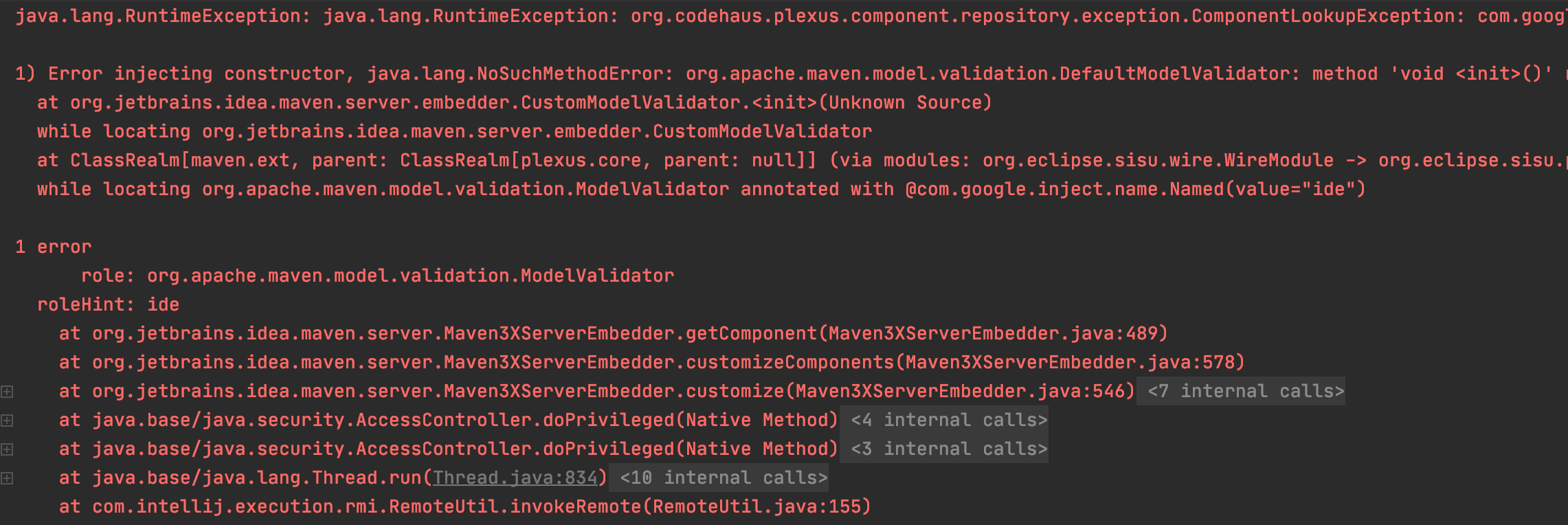 IDEA Maven工程报错org.codehaus.plexus.component.repository.exception.ComponentLookupException-CSDN博客