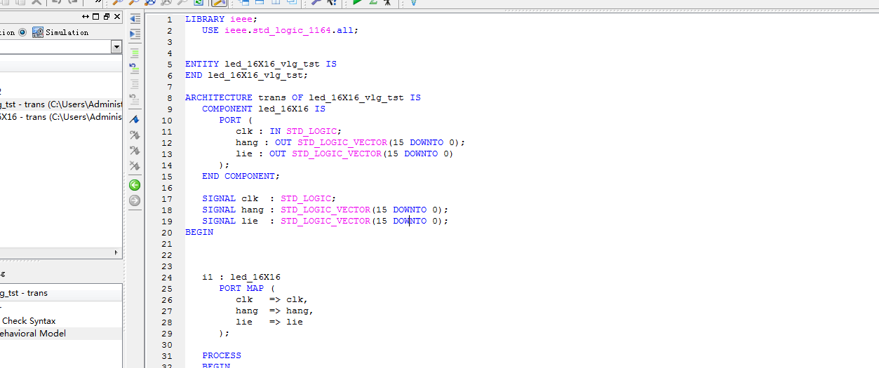 基于FPGA的16X16点阵显示设计VHDL代码ISE 仿真_fpga16*16点阵显示代码-CSDN博客