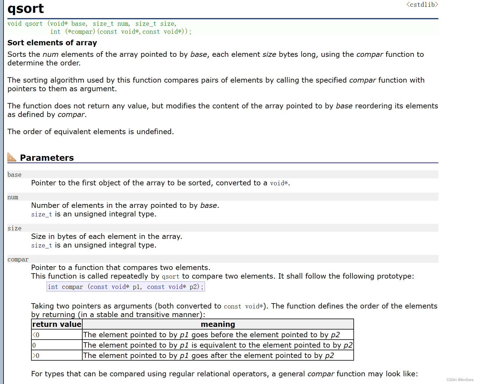 qsort函数讲解（冒泡排序实现）-CSDN博客