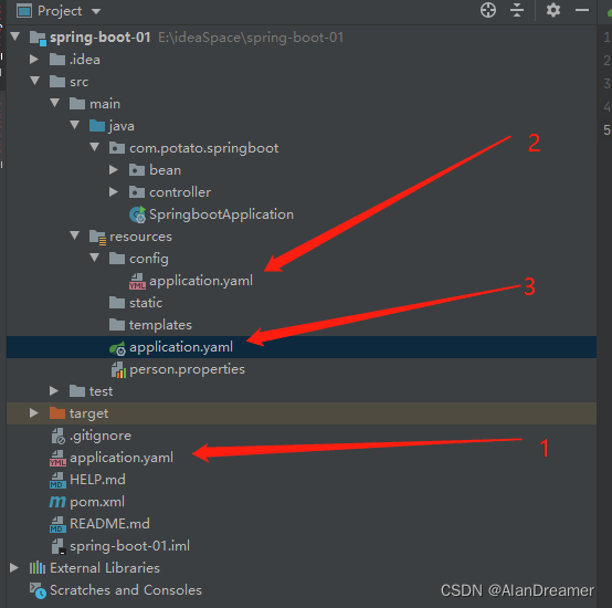 spring boot配置文件application（根目录、类config目录、类目录）优先级_springbootapplication放要目录-CSDN博客