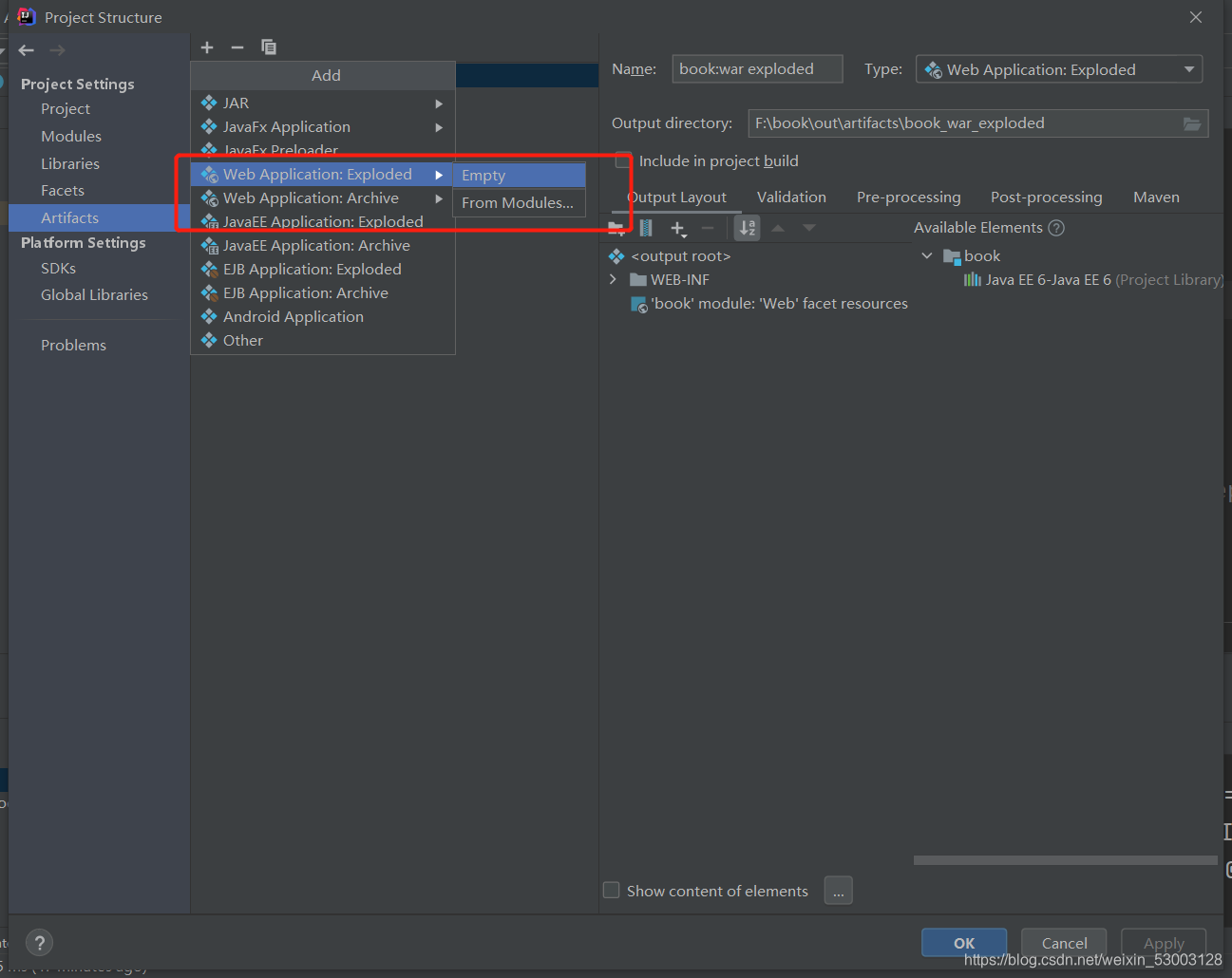 IDEA导入项目，配置项目时artifacts Web Application:exploded没有from modules_idea添加web application explored-CSDN博客