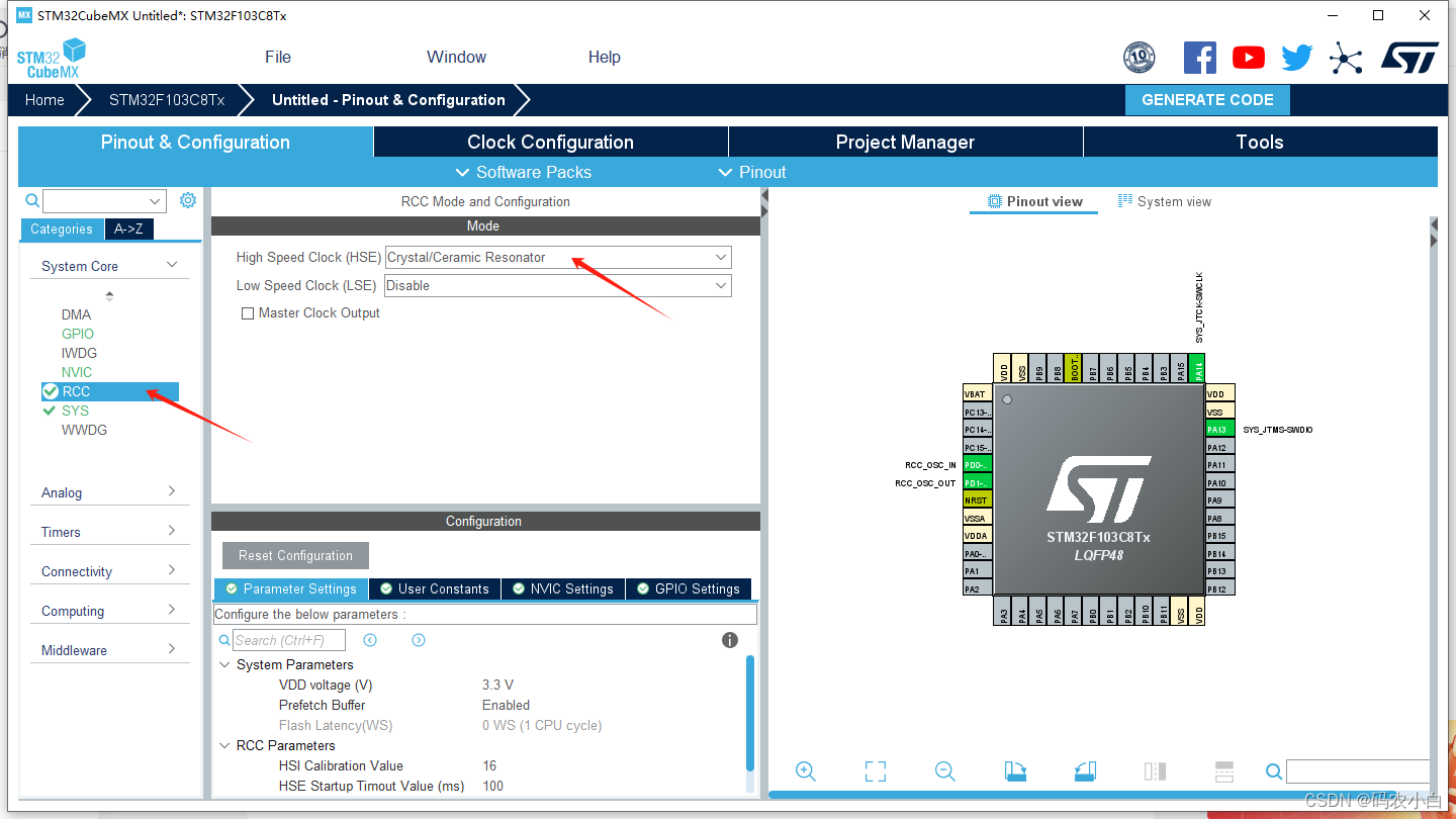 stm32学习：stm32f103c8t6+STM32CubeMX+st-link烧录+亮灯_stlink连接stm32f103c8t6-CSDN博客