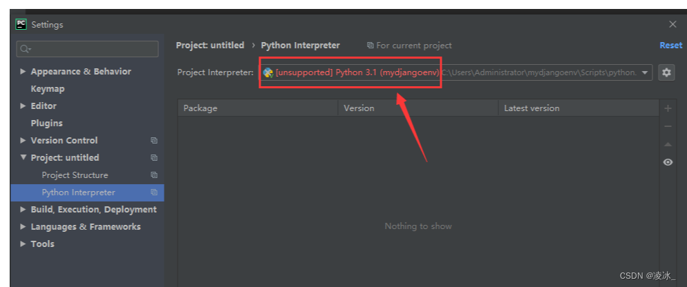 PyCharm 【unsupported Python 3.1】_pycharm上出现unsport python-CSDN博客