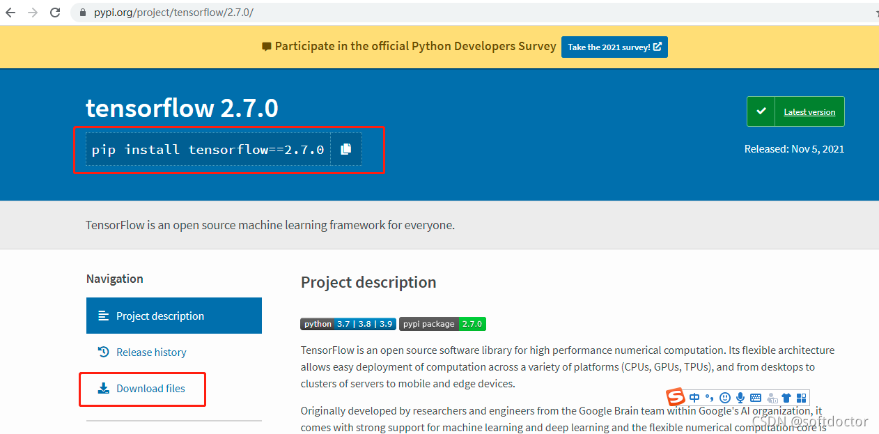 如何无障碍地快速在linux上安装tensorflow？_tensorflow2.7.0-CSDN博客