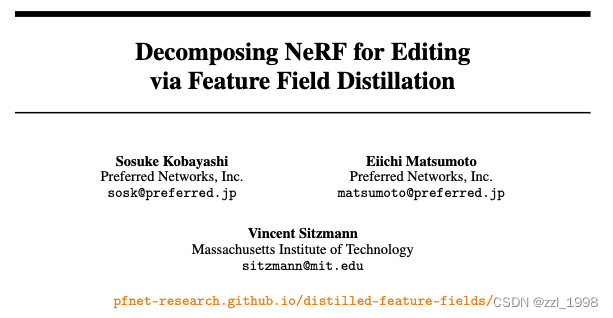 [NeurIPS-22] Decomposing NeRF for Editing via Feature Field ...