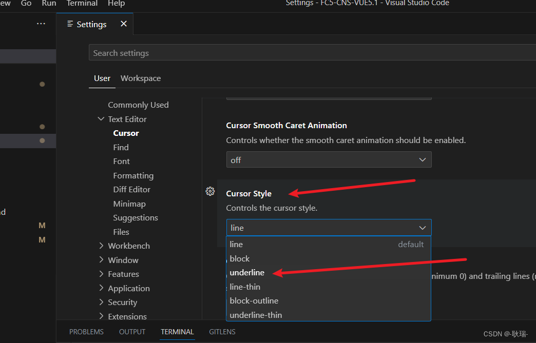 Vs Code设置光标位置为下划线 Vscode下划线怎么添加 Csdn博客