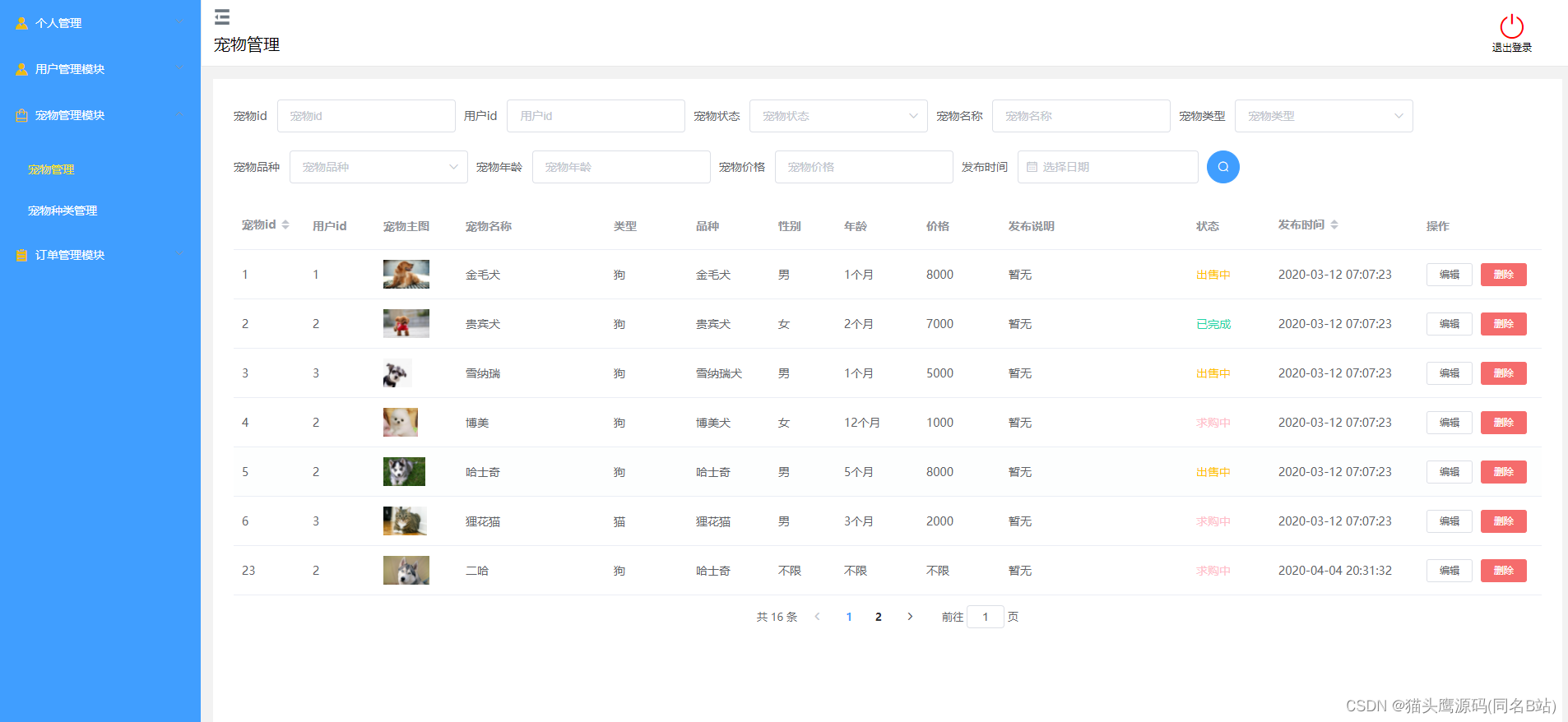 基于springbootvue的宠物商城系统前后端分离springboot Vue前后端分离宠物商城 Csdn博客