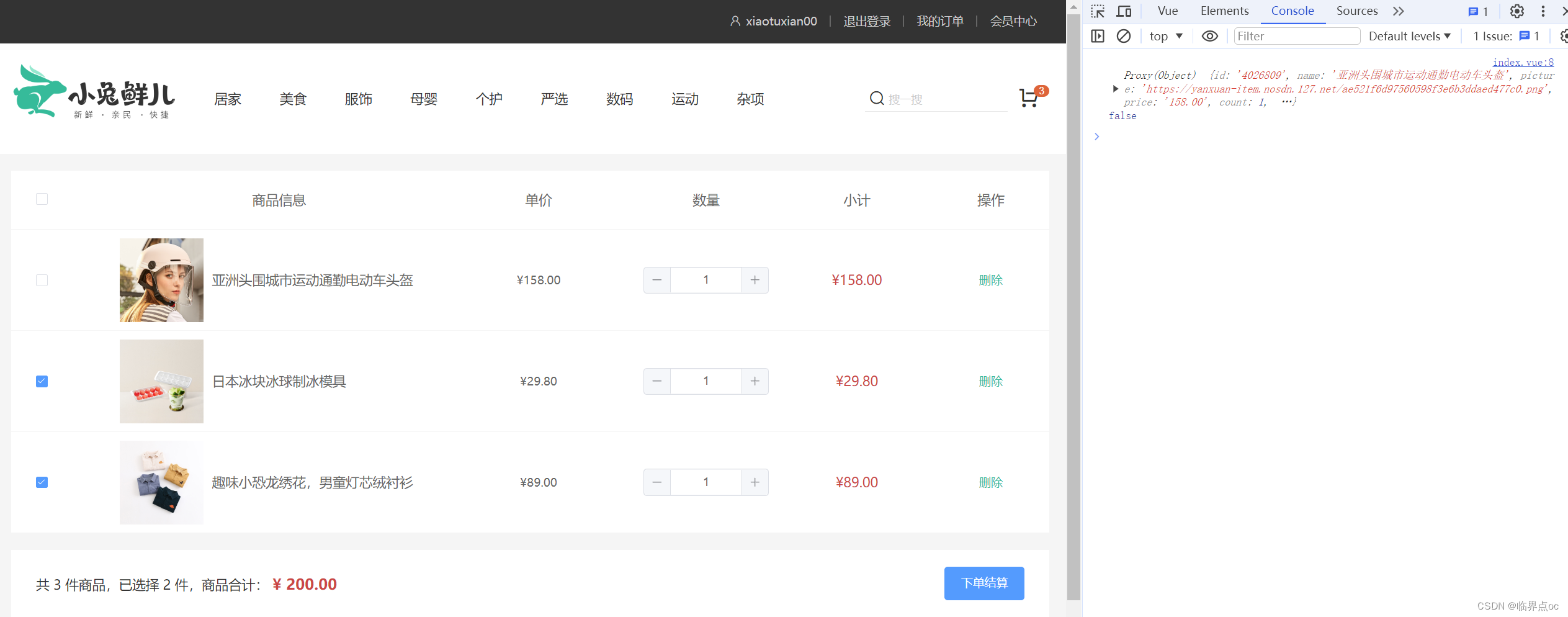 前端Vue小兔鲜儿电商项目实战Day06_小兔鲜儿vue教程-CSDN博客