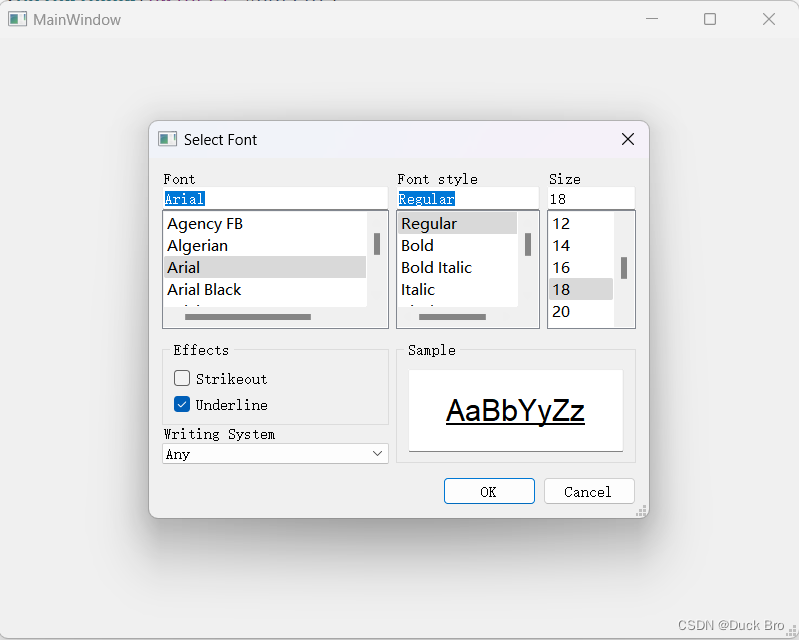 【Qt 学习笔记】Qt窗口 | 标准对话框 | 字体对话框QFontDialog-CSDN博客