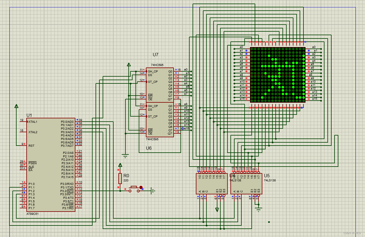 C51单片机控制16×16LED点阵滚动显示_led点阵滚动显示 51-CSDN博客