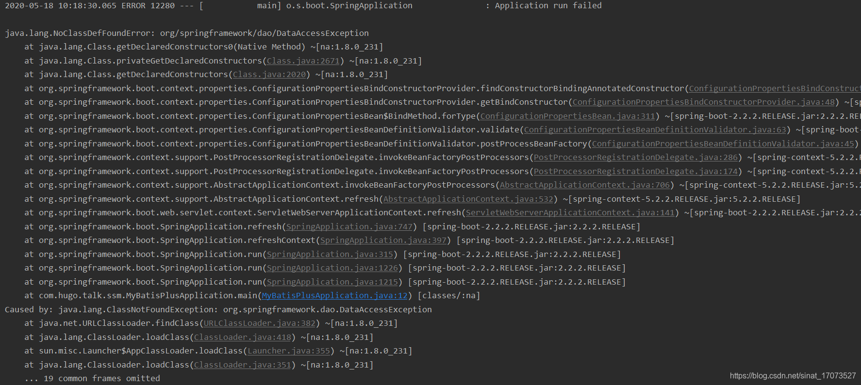 java.lang.NoClassDefFoundError: org/springframework/dao/DataAccessException-CSDN博客