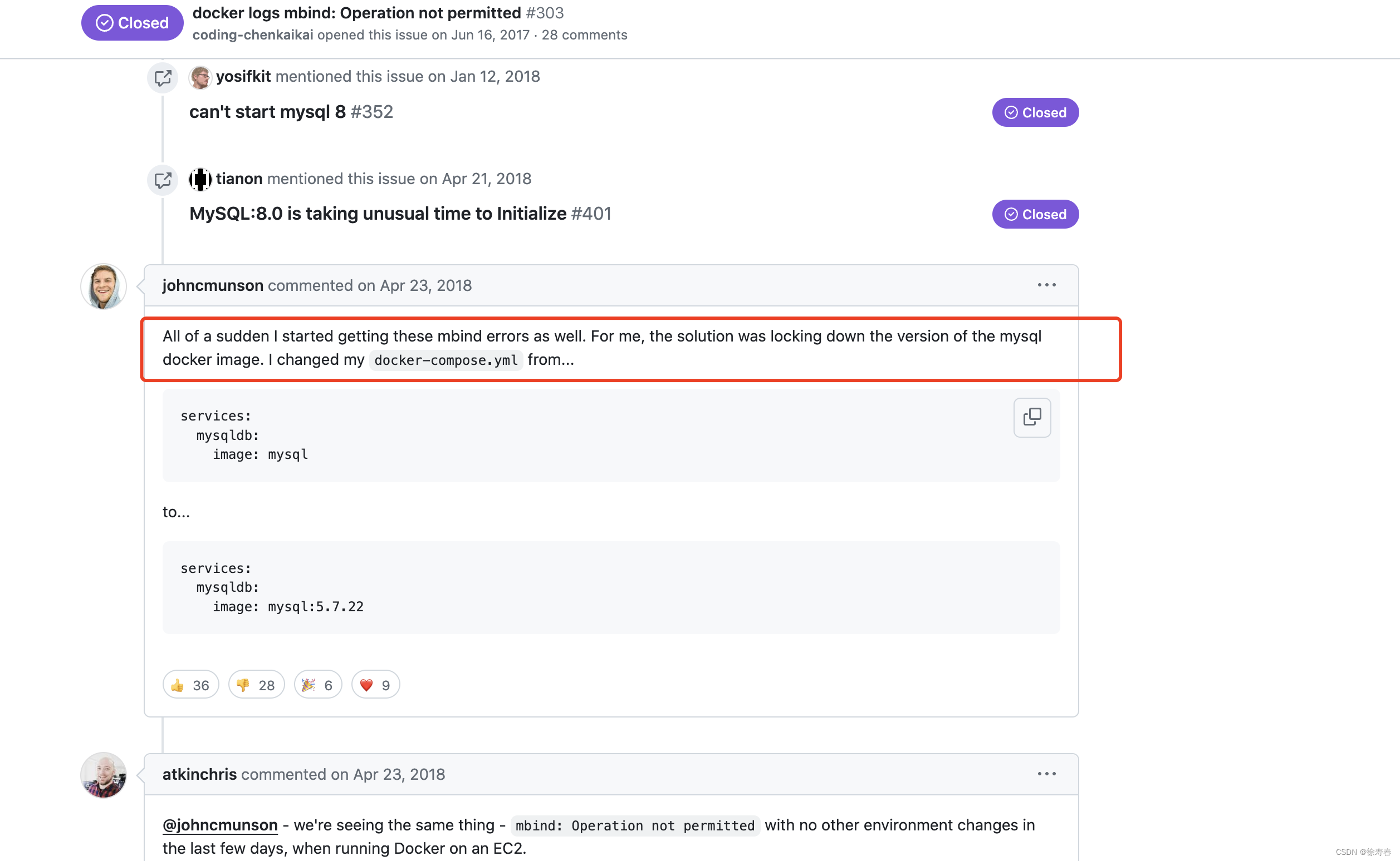 mysql: docker 异常 - mbind: Operation not permitted-CSDN博客