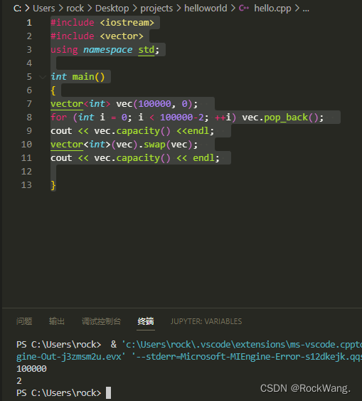 【C++】vector释放内存之swap方法_c++ vector swap-CSDN博客