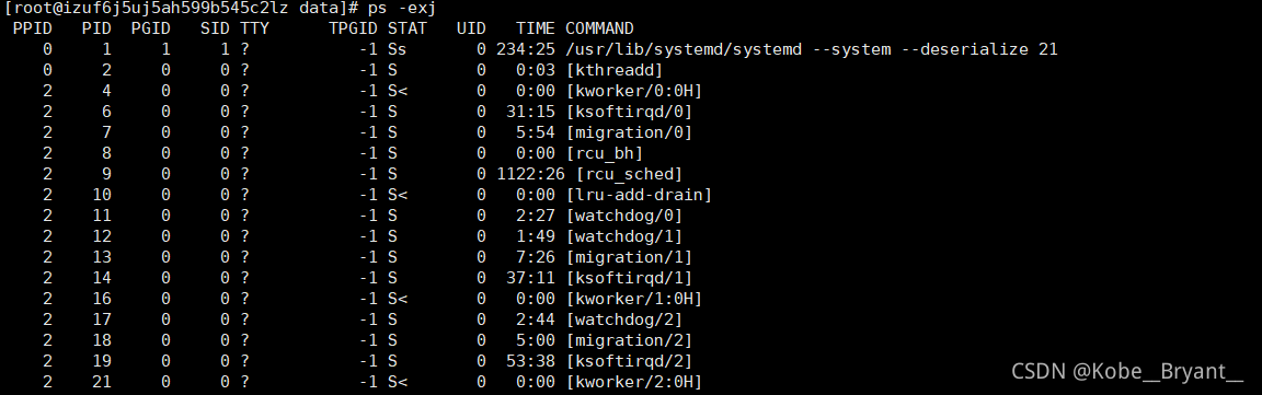 linux查看进程 和进程之间的关系[ps -exj pstree]_linux查看进程调用关系-CSDN博客