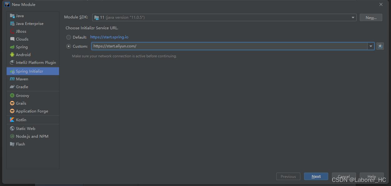Initialization failed for ‘https://start.spring.io‘Please check URL ...