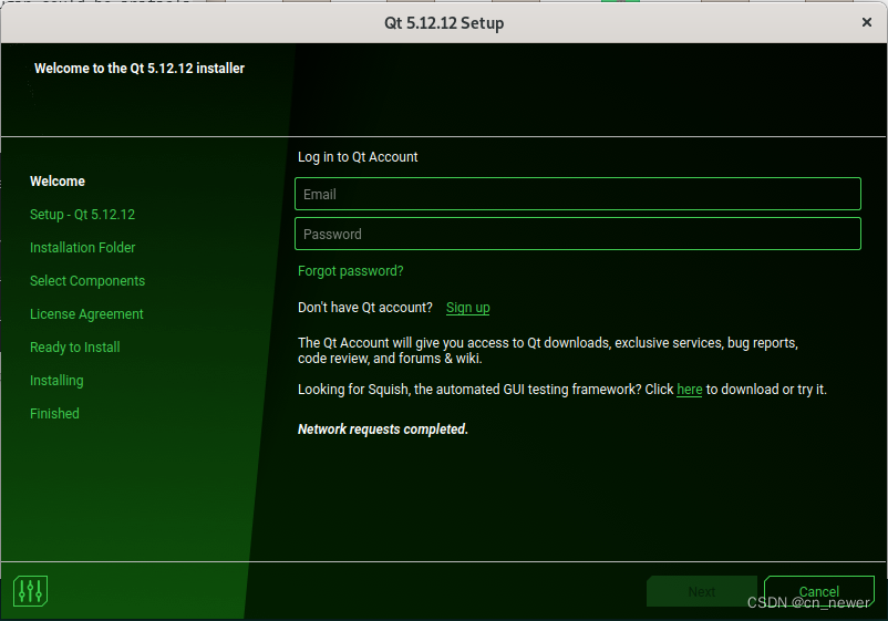 Linux(SUSE)上root用户安装qt的问题的记录_warning: no qtaccount credentials found. please lo-CSDN博客