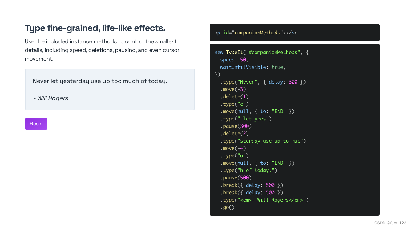 Vue3项目使用typeit打字机vue3使用typeit Csdn博客