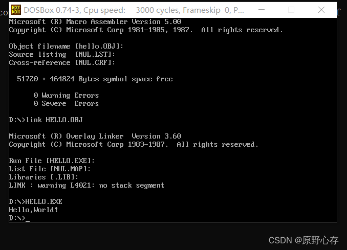 使用dosbox出现 Unable To Open Input Filehelloasmdosbox为什么打不开file Csdn博客