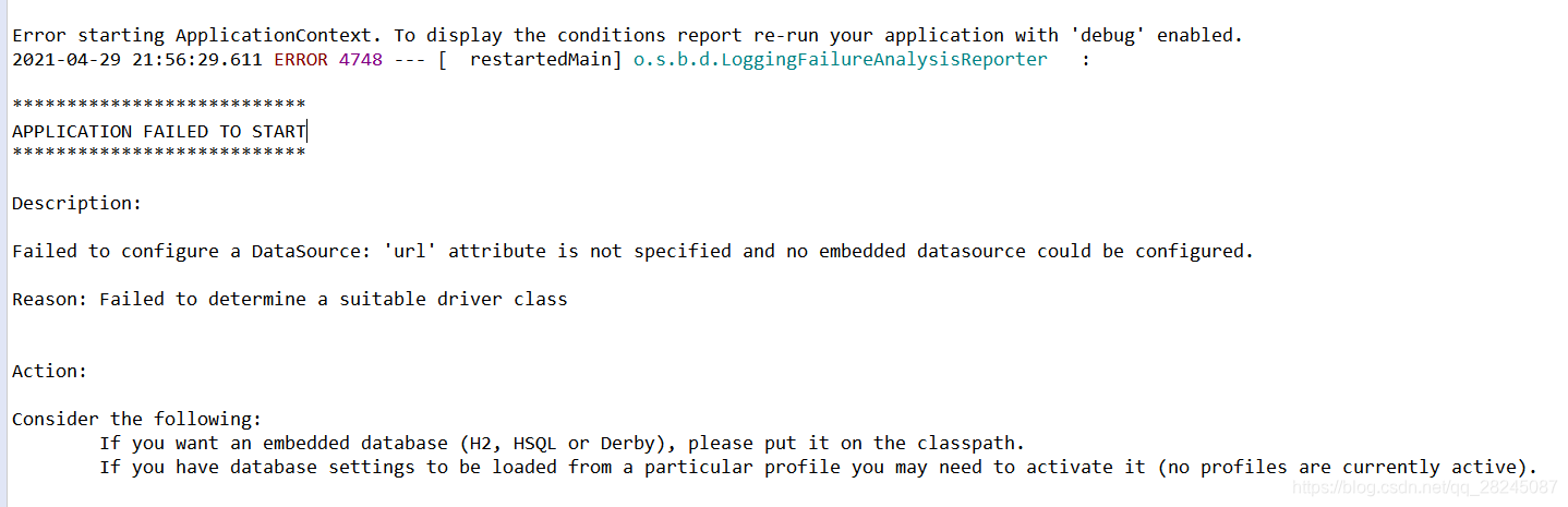 Error starting ApplicationContext. To display the conditions report re-run your application with ...