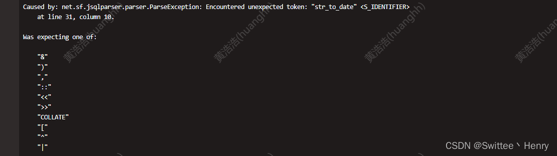 caused by: net.sf.jsqlparser.parser.parseexception-CSDN博客