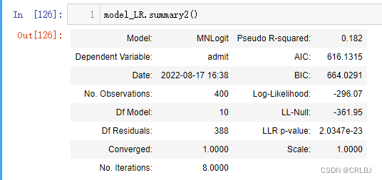 多分类逻辑回归 MNLogit python_llr p-value-CSDN博客