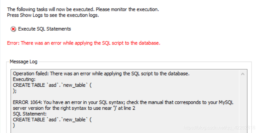 MySQL Workbench 或 mysql 建表出现1064_mysql workbench表格选项显示不全-CSDN博客