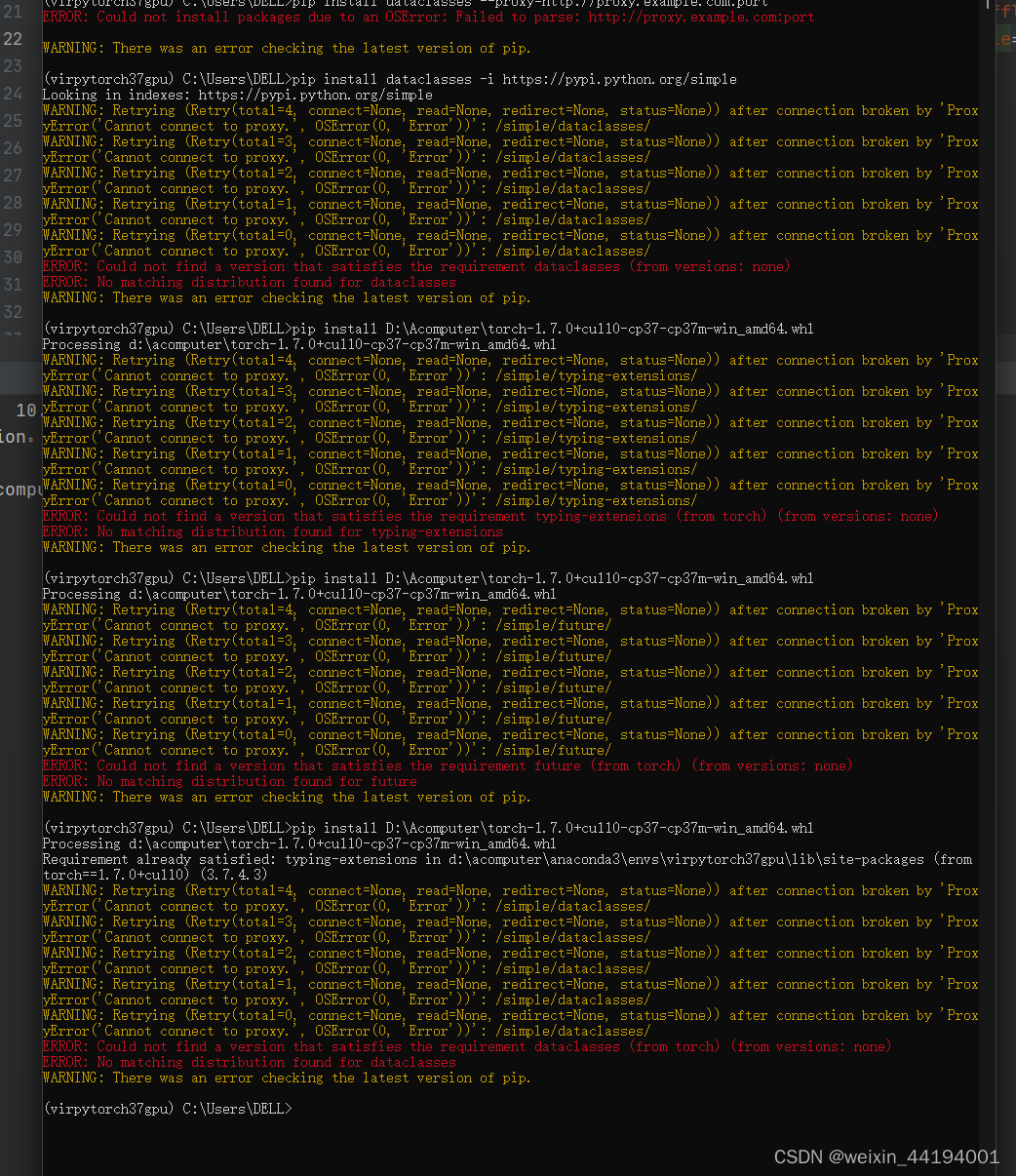 配置pytorchGPU虚拟环境-python3.7_typing-extensions-3.7.4对应的pytorch版本-CSDN博客