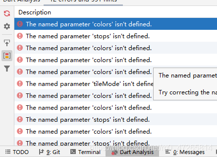 Flutter：error: The named parameter ‘colors‘ isn‘t defined_the named parameter 'backgroundcolor ...