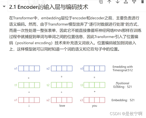 Transformerembedding与位置编码embedding 字符编码位置编码轮次编码 Csdn博客