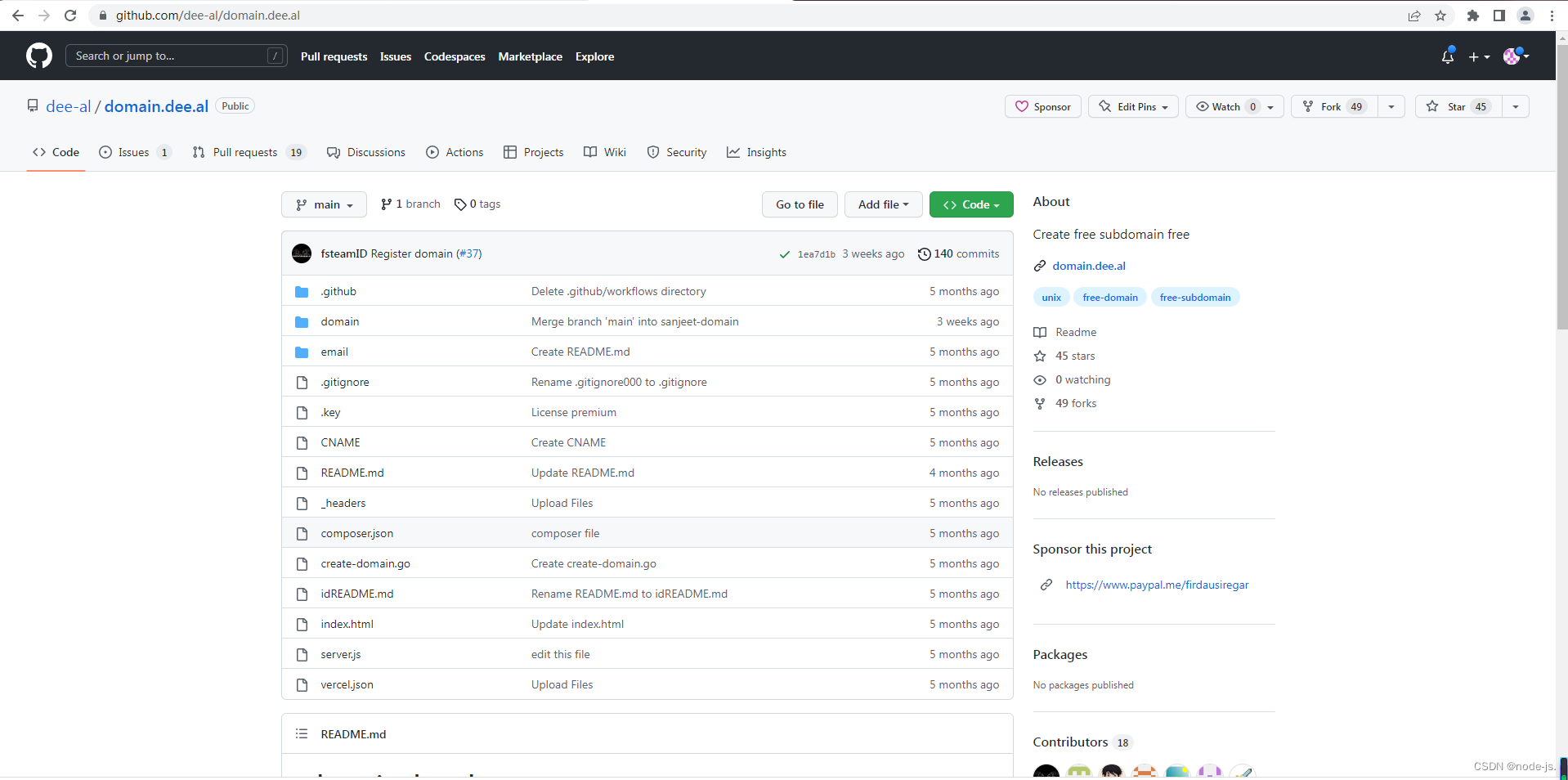 申请.dee.al开发者免费域名_github免费域名-CSDN博客
