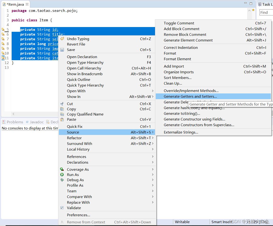 eclipse中生成getter和setter方法_eclipse构造getter和setter-CSDN博客