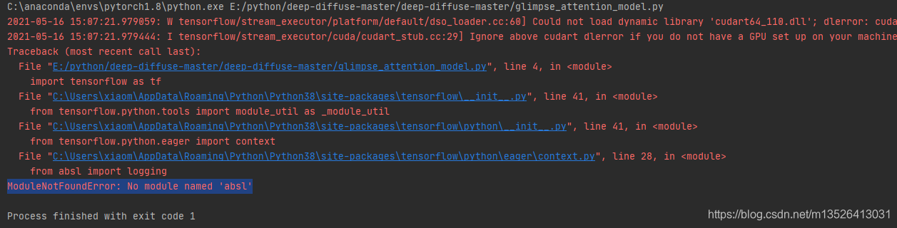 ModuleNotFoundError: No module named ‘absl‘_modulenotfounderror: no module named 'absl-CSDN博客
