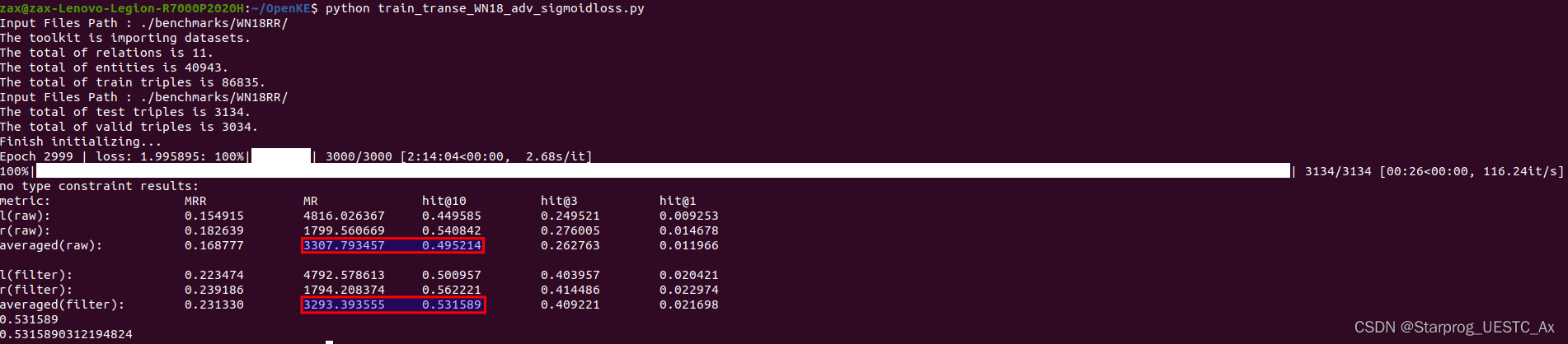 OpenKE 的使用（一）— TransE 论文复现-CSDN博客