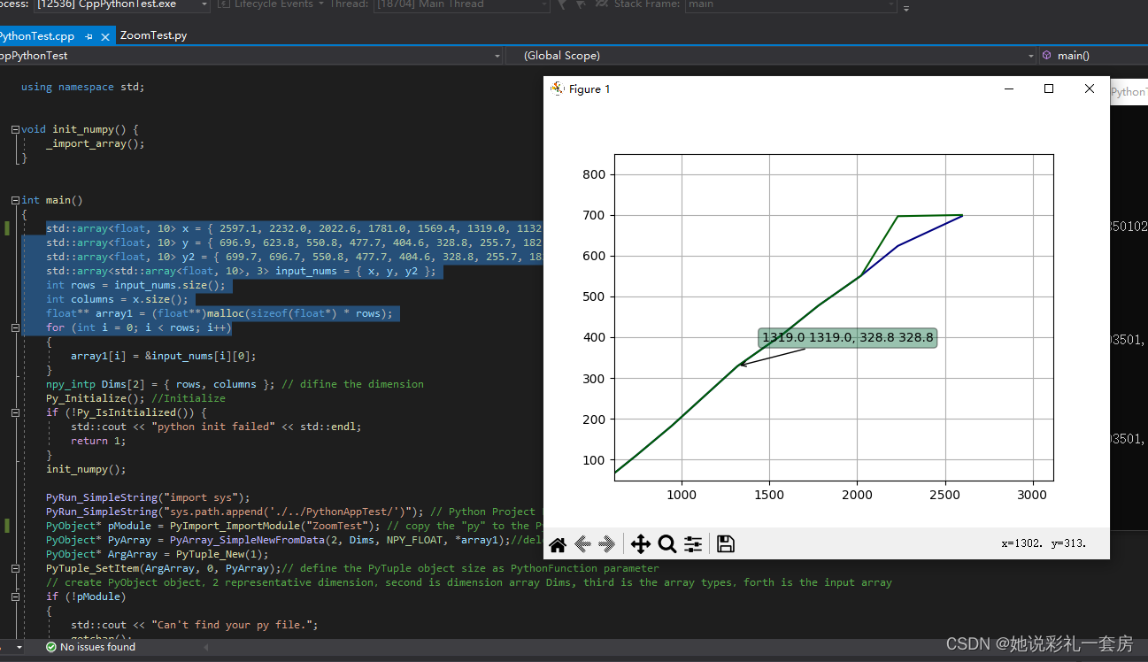 C++嵌入调用Python实现多线鼠标互动放大缩小，线上坐标获取_c++调用python实现matplotlibcpp鼠标缩放界面-CSDN博客