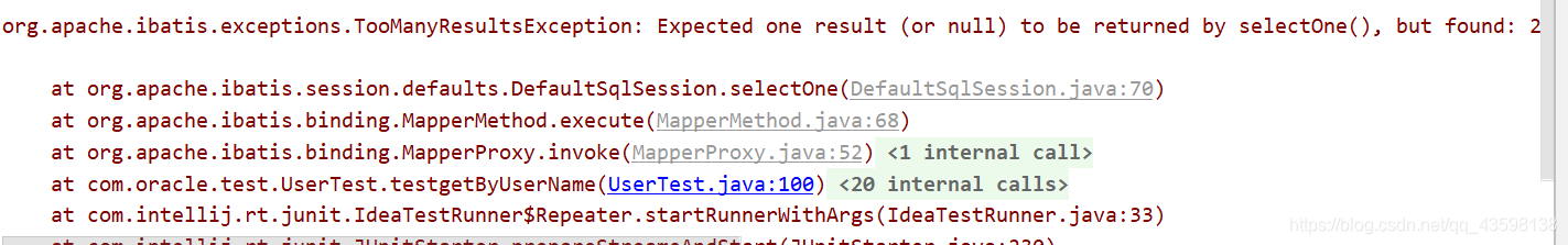 org.apache.ibatis.exceptions.TooManyResultsException: Expected one result (or null) to be ...