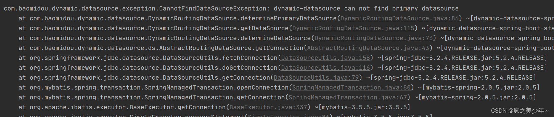 com.baomidou.dynamic.datasource.exception.CannotFindDataSourceException-CSDN博客