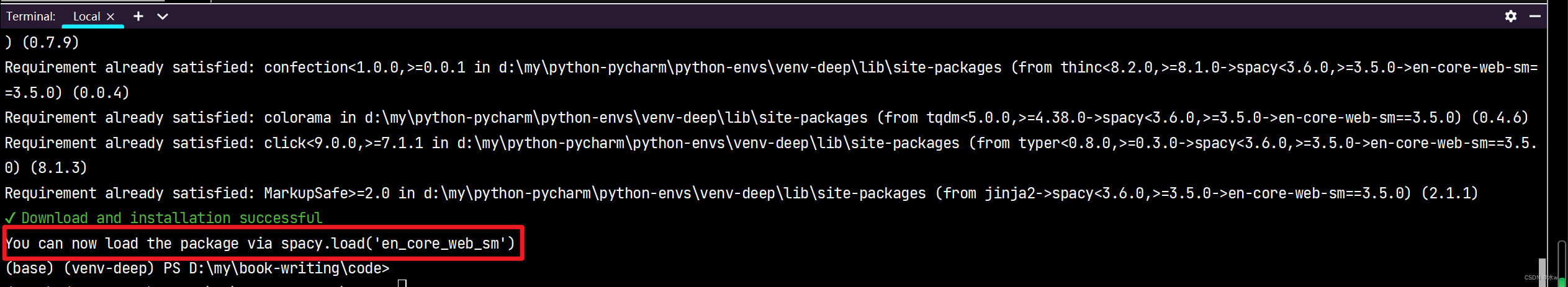 Python 解决报错：OSError: [E050] Can‘t find model ‘en_core_web_md‘. It doesn‘t seem to b_esn't seem ...